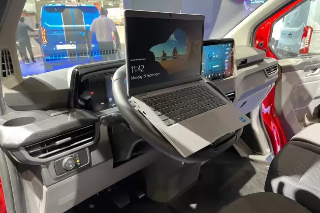 transit custom steering wheel table